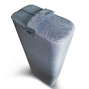 NGT new guide steps Yoga Bolster Pillow for Meditation and Support - Rectangular Yoga Cushion Foam Wedges Washable Suede Pillowcase for Men and Women with Carry Handles.… (Blue Soft Fabric)