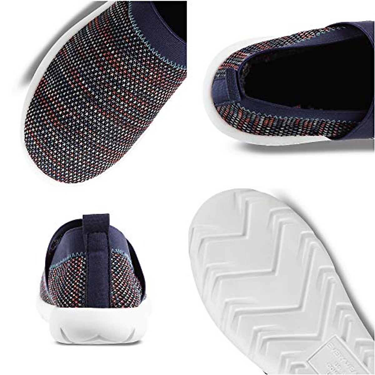 isotoner Women's Lightweight and Breathable Elastic Knit Slip-On Shoe Slipper, Dark Blue, 9