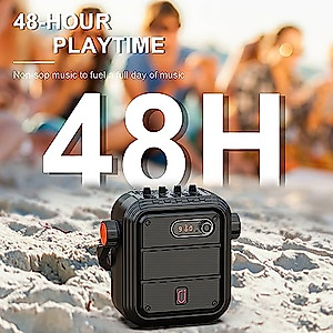 JYX Karaoke Machine with 2 Wireless Microphones, Bluetooth Speaker PA System with 5200mAh Battery Supports Bluetooth,USB,SD Card,AUX-in,FM,Recording,for Christmas Party