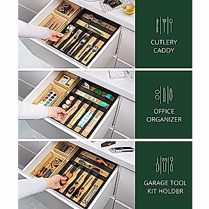 ROYAL CRAFT WOOD Premium Bamboo Kitchen Utensil Rack: Elegant Organizer and Spacious Utensil Holder for Streamlined Kitchen Storage