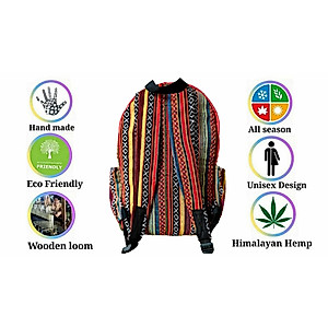 Zillion Craft himalayan hemp back pack. Laptop, Tablet carrying school, college , travel back pack. Hand made strong multi pocket back pack.