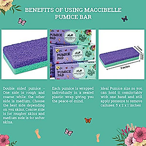 Maccibelle Salon Foot Pumice and Scrubber for Feet and Heels Callus and Dead Skins, Safely and Easily Eliminate Callus and Rough Heels (Pack of 4)