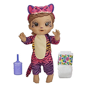 Baby Alive Rainbow Wildcats Doll, Tiger, Accessories, Drinks, Wets, Tiger Toy for Kids Ages 3 Years and Up, Brown Hair (Amazon Exclusive)