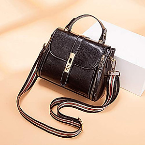 zhongningyifeng Crossbody Purse for Women Shoulder Bag Soft Leather Waterproof Fashion Handbag Small Upgrade (black)