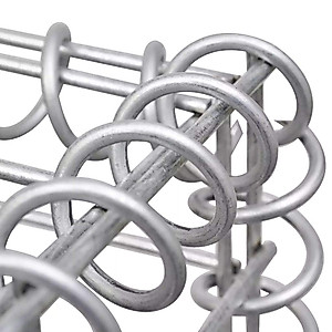 Festnight Gabion Basket with Lids Galvanized Wire Steel Stone Basket Wire Wall Garden Edging Cage Walls Panels