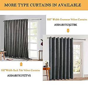 StangH Grey Velvet Curtains 96 inches - Thick Plush Velvet Blackout Drapes, Back Tab Design Insulated Window Covering for Living Room/French Door, W52 x L96, 2 Panels