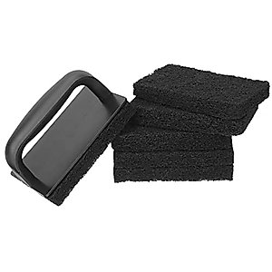 Happyyami Food Scraper Tool 1 Set Barbecue Rack Cleaning Brush BBQ Grate Cleaner Sponge Heavy Duty Griddle Scouring Pad Grill Rack Oil Remover for Home Kitchen Food Scraper