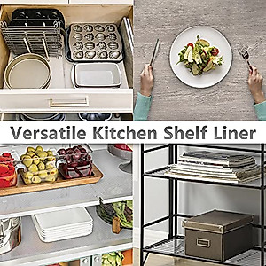 Shelf Liners for Kitchen Cabinets Non-Adhesive Cupboard Closet Drawer Shoe Rack Wire Shelf Liner Refrigerator Liners, Clear, 13.5Inch x 20FT