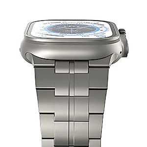 LULULOOK Band for Apple Watch Ultra, Titanium Metal Band 49mm for iWatch Ultra Gen1/2 Titanium Color