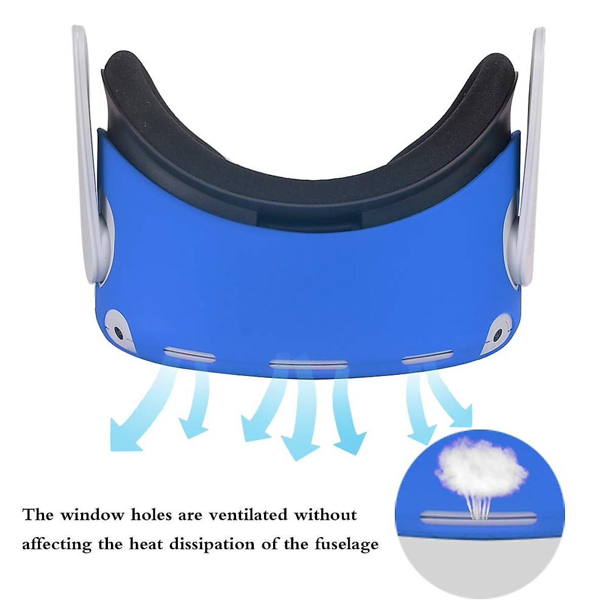 Vakdon VR Shell Protective Cover Compatible for Oculus/Meta Quest 2 Front Face Protector Cover Anti Scratch Anti Dust Anti Shock, Soft and Washable (Blue)