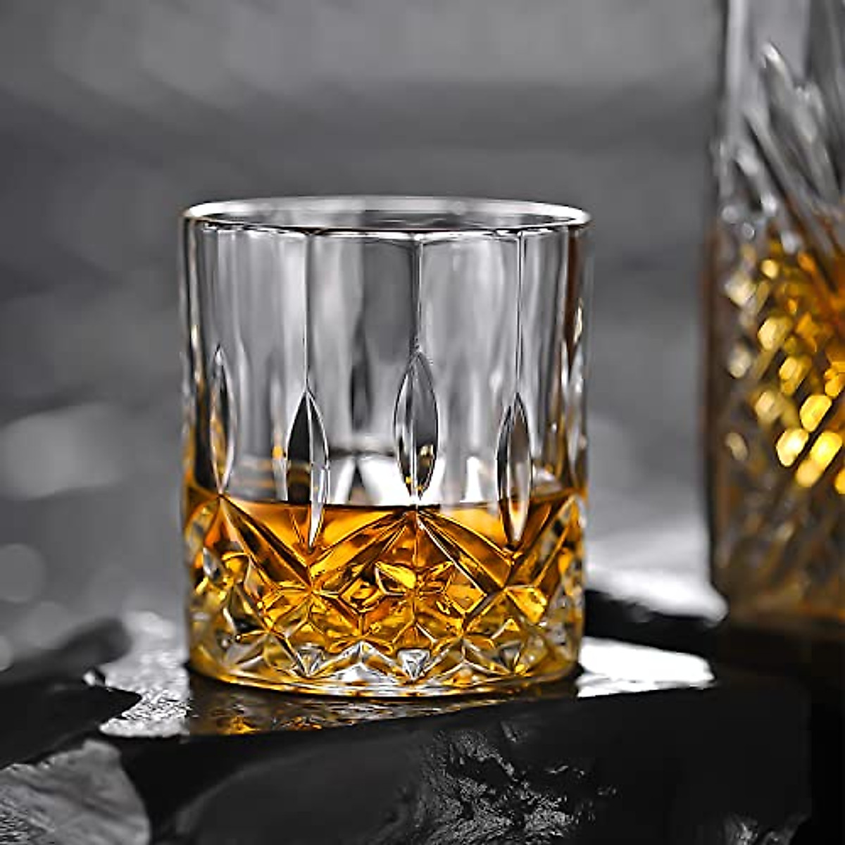 Triplorare Whiskey glasses set of 6, 11 OZ, Old-Fashioned Whiskey glasses, Rum glasses, Bar whiskey glasses, Glasses for Scotch (Rock glasses set of 6)