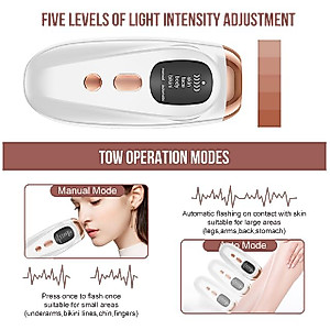 LANAFARA Laser Hair Removal,Painless At-Home IPL Hair Removal for Women and Men for Face Armpits Legs Arms Bikini Line, white