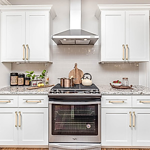 9BUILD 5 Inch 10 Pack Brushed Brass Cabinet Pulls Kitchen Cabinet Handles Kitchen Cabinet Hardware Kitchen Handles for Cabinets Cupboard Handles Gold Pulls for Cabinets