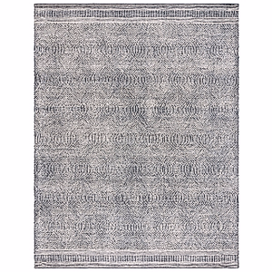 SAFAVIEH Abstract Collection Area Rug - 8' x 10', Ivory & Charcoal, Handmade Wool, Ideal for High Traffic Areas in Living Room, Bedroom (ABT340H)