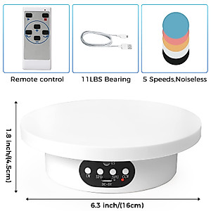 Remote Control Motorized Rotating Display Stand for Epoxy Glitter Tumbler, Cup Display Turner, 360 Electric Rotating Turntable Stand for Photography Crafts Jewelry Display, Motorized Lazy Susan