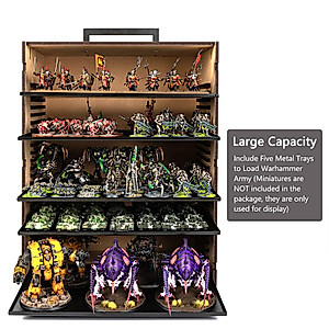 Miniature Carrying Case, Miniature Storage Case, Miniature Transport Case with Transparent Acrylic Panel Compatible with WH 40k, AoS, DND and More