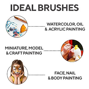 Premium Artist Paint Brush Set of 16 - w/ Bonus Palette Knife, Sponge & Organizing Case - Painting Brushes for Kids, Adults or Professionals - Perfect for Your Watercolor, Oil or Acrylic Painting Art