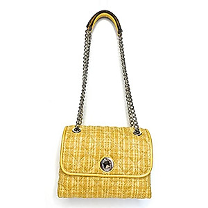 Kate Spade Small Flap Crossbody K6092 Tweed Fabric Cut Mango 800 TOU Yellow