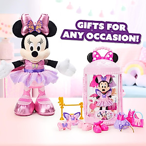 Just Play Minnie Disney Junior Mouse Sing and Dance Butterfly Ballerina Lights and Sounds Plush, Sings Just Like a Butterfly, Kids Toys for Ages 3 Up
