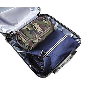 Vercord Mens Toiletry Bag Wash Travel Small Shaving Dop Kit Shower Bathroom Ditty Hygiene Bag Camo Dark Green