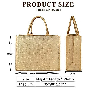 Globyz Jute Burlap Magenta Color With Initials Tote Bag Present for Wedding Birthday Gift Bridesmaid (35H*30L*12W CM) (A)