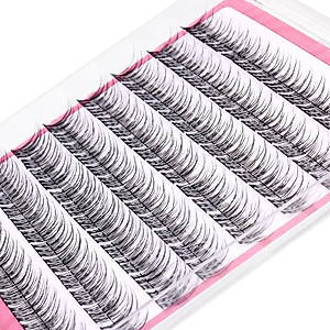Natural Cluster Lashes Wispy CC Curl 9-11MM Mixed Lengths Eyelash Extension Individual 96 Pcs DIY Lash Extension at Home