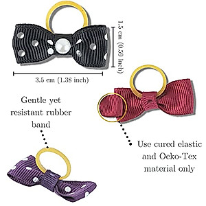 The Thoughtful Brand 50 Pcs Dog Bows with Rubber Bands (25 Pairs) - Durable Dog Hair Bows That Won’t Pull Your Dog’s Hair - Premium Dog Bows Girl Plus Bonus Grooming Comb, Cuter and better