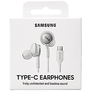 Samsung AKG Stereo Earbud USB-C Headset with In-Line Mic - White (Renewed)