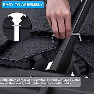 Simple Deluxe 4PCS Cantilever Offset Patio Umbrella Base Square Stands, 176LB Square Shaped Water or 132LB Sand Filled Umbrella Base with U Locking, Black