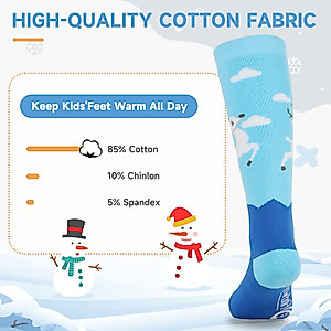 findway Kids Ski Socks, 2 Pairs /3 Pairs Warm Cotton Snowboard Socks Boys Girls for Skiing Outdoor Cold Weather