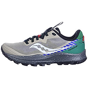 Saucony Women's Peregrine 11 Trail Running Shoe, Light Grey/Green, 8.5 M