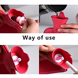 2 L Enema Bag Home Enema Kit with 3 Enema Tips,60 inch Long Silicone Hose, Controlable Water Flow Valve, Hot-Water Bottle for Colon Cleansing Enemas for Women/Men（Red）