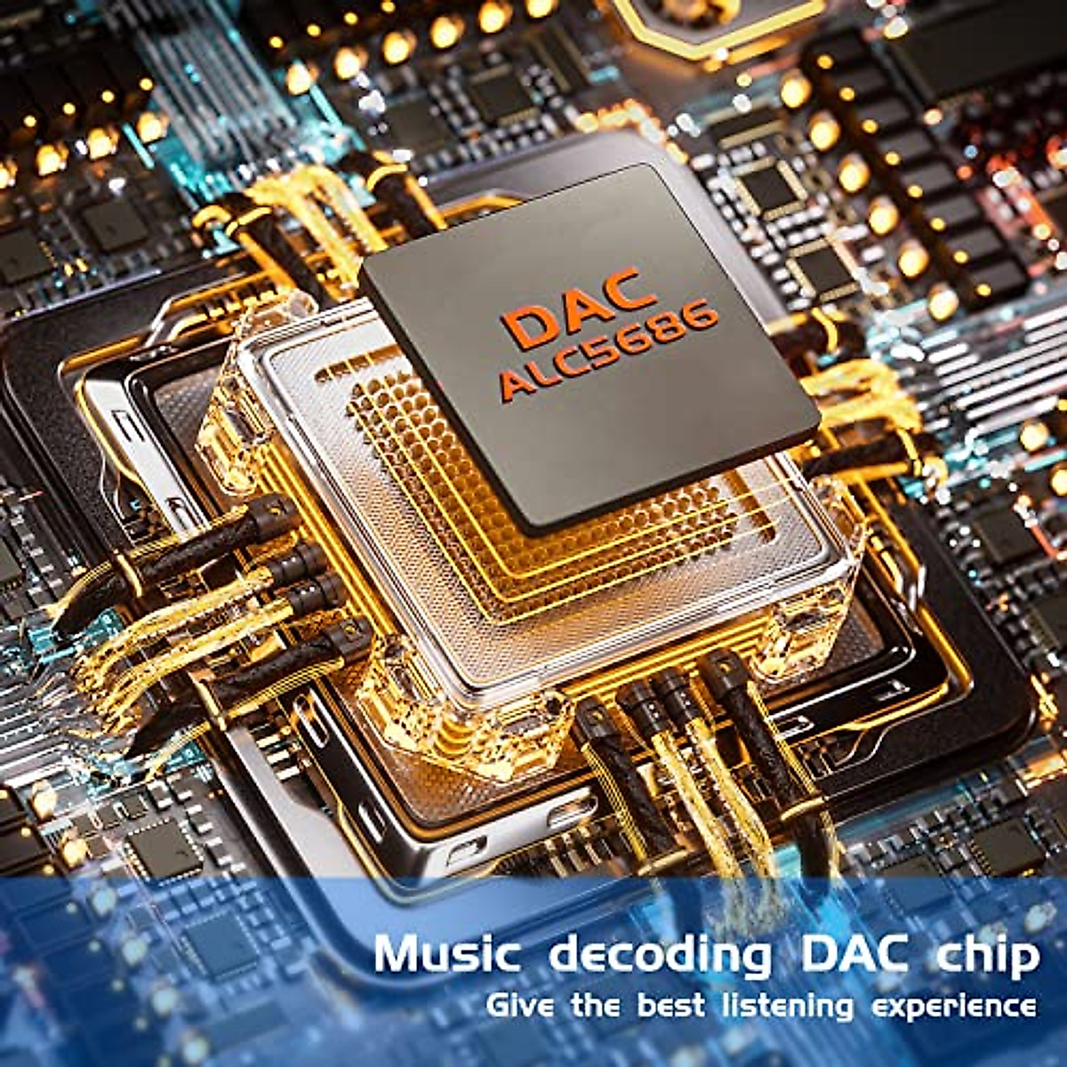 USB C DAC [♪Hi-Res 32bit 384KHz♪] USB C to 3.5mm Audio Adapter with ALC5686 Chip, USB C Headphone Adapter, USB to 3.5mm Jack Audio Adapter, 3.5mm to USB C, USB C to Headphone Jack for Type C Devices