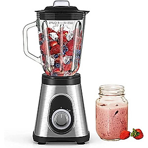 Smoothie Blender, 750W Smoothie Maker, with 2 Adjustable Speed and Pulse Functions, Kitchen Blender with 48 oz Tritan Glass Jar for Milkshakes, Smoothies, Crushed Ice and Frozen Fruit