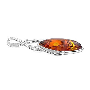 Ian and Valeri Co. Honey Amber Sterling Silver Celtic Pendant