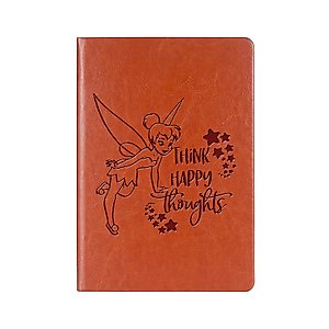 WHLBHG Tinker Bell Leather journal notebook Tinker Bell Lover Gift Think Happy Thoughts Pixie Fairy Tale Fans Inspired Gift for Friends Sisters (Think Happy Thoughts)