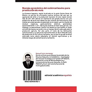 Manejo agronómico del estiércol bovino para producción de maíz: Producción de maíz forrajero Variedad San Lorenzo con estiércol solarizado (Spanish Edition)