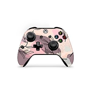 ZOOMHITSKINS Controller Skin Compatible with X1 S and X1 X, Vinyl Sticker Technology, Boho Pink Vintage Botanical Leaves Forrest Leaves Fall, Durable, 1 Skin, Made in The USA