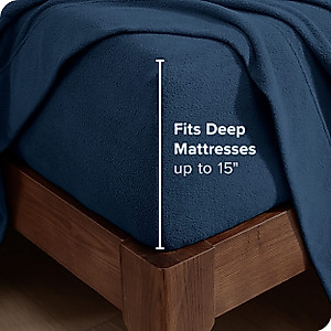 Bare Home Super Soft Fleece Sheet Set - Full Size - Extra Plush Polar Fleece, No-Pilling Bed Sheets - All Season Cozy Warmth (Full, Dark Blue)