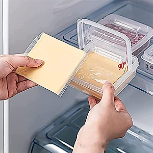 Sliced Cheese Container for Fridge with Flip Lid - 2/4/6 Pcs Butter Block Cheese Slice Storage Box, Portable Leakproof Clear Flip Top Storage Box, Vegetable & Fruit Fresh-Keeping Box. (2 pcs) (2 pcs)