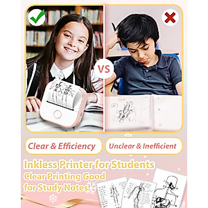 Phomemo Sticker Printer- Print Pods Mini Sticker Printer Maker T02, Bluetooth Thermal Pocket Printer for Study Notes, Stickers, Photos, DIY Printing, Pink