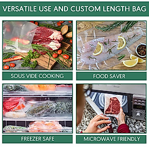 Premium 2 Pack - Specsa Vac 8" x 50' Vacuum Sealer Rolls Food Storage, Make Custom-Sized, BPA-Frees, Heavy Duty, Commercial Grade, Meal Prep or Sous Vide (Total 100 feet)