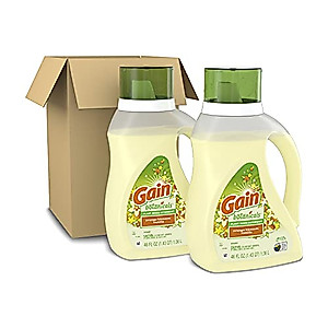 Gain Botanicals Plant Based Laundry Detergent, Orange Blossom Vanilla, 46 fl oz 32 loads, HE Compatible, Pack of 2