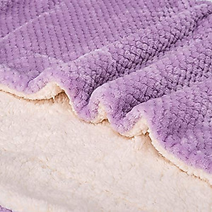 Fuzzy Dog Blanket or Cat Blanket or Pet Blanket, Warm and Soft, Plush Fleece Receiving Blankets for Dog Bed and Cat Bed, Couch, Sofa, Travel and Outdoor, Camping (Blanket (32" x 40"), DW-Lavender)
