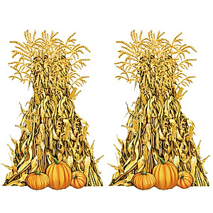 Fanfanwin 2 Pcs Corn Stalks Decorations Thanksgiving Wall Decor Fall Party Decorations Large Vintage Corn Stalks Decorative Cutouts for Autumn Harvest Party Farmhouse Home Supplies Indoor Outdoor