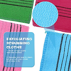 Prasacco 6 Pcs Korean Exfoliating Washcloth, Asian Exfoliating Mitt Bath Glove Washcloth Colorful Exfoliating Cloth Skincare Exfoliating Scrub Bath Cloth for Removing Dry Dead Skin (6 Colors)