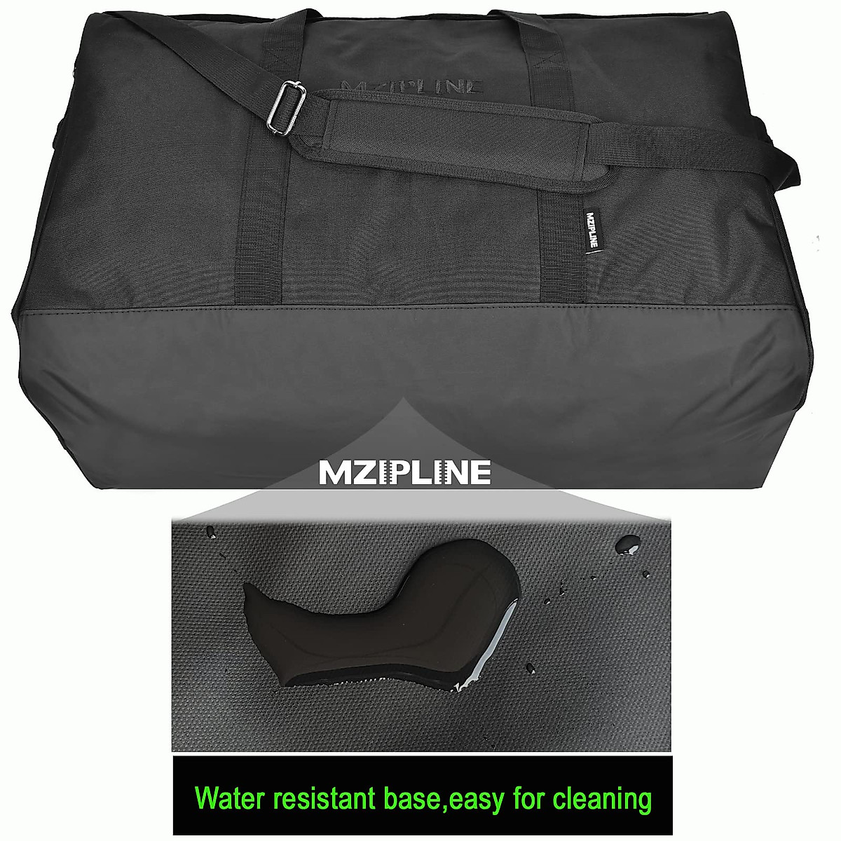 MZIPLINE XL Large Duffle Bag-Smell Proof-Bag Resistant Sport Gym Overnight Weekender Bag,Big Capacity Travel Duffel Holdall Bag With Carbon Lining (Black, Large)