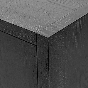 Merax Wood Sideboard Buffet Cabinet with Storage, 4 Door Farmhouse Cupboard w/Adjustable Shelves, Console Table for Kitchen, Dining/Living Room, Black