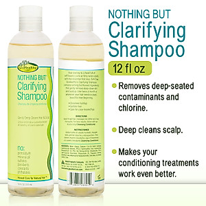 NOTHING BUT Clarifying Shampoo Sulfate-Free Detox for Natural Hair - Hair Shampoo - Removes Buildup - 12oz - Single