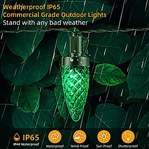 Anycosy Christmas Lights, St. Patrick's Day String Lights, 16.4 Ft 50 LEDs C6 Battery Operated Strings Lights 8 Modes for Party Garden Patio Indoor Outdoor Christmas Decorations, Green